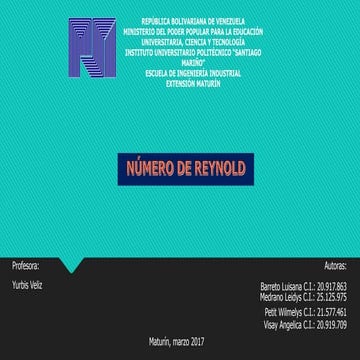 Numero de reynold | PPTX