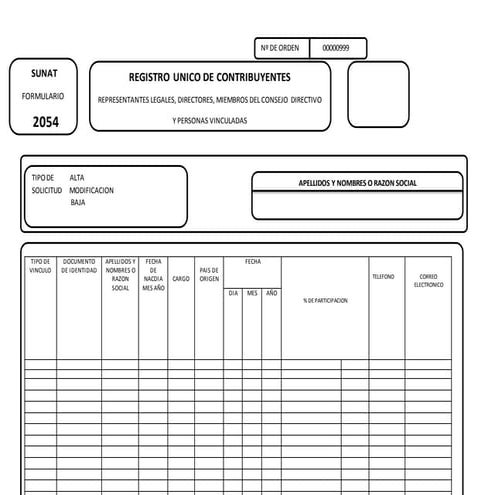 Numero de ruc | DOCX
