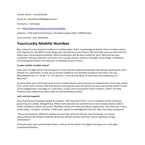 Numerology | DOCX
