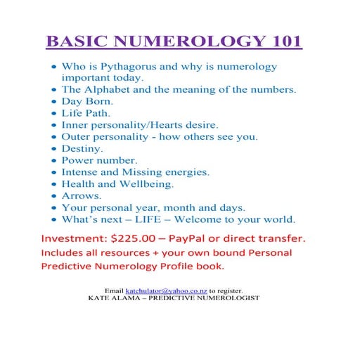 Numerology Workshop 101 | DOCX