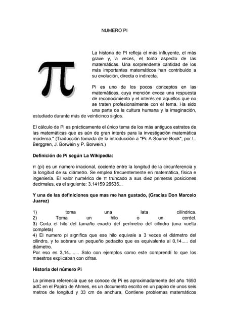 El número pi no es 3'14 trabajo | PDF | Physics | Science