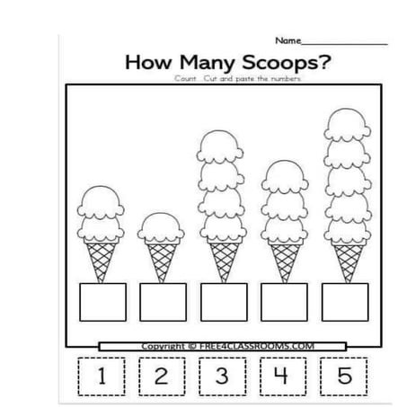 Hojas De Trabajo Para Contar Del 1 Al 5 Número Cinco Hoja De Trabajo