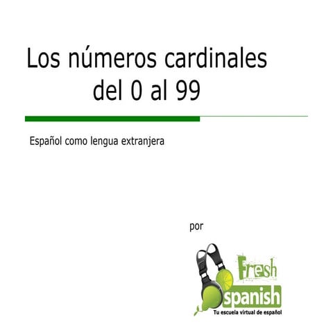 Los números cardinales: uno, dos, tres... | PDF