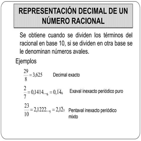 Tipos de expansión decimal | DOC