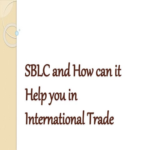 Numerous Advantages of the SBLC Standby Letter of Credit | PPT