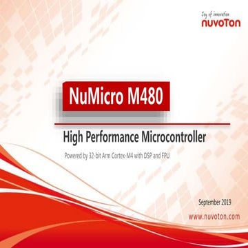 NuMicro® M480 Series Introduction - Sept.2019