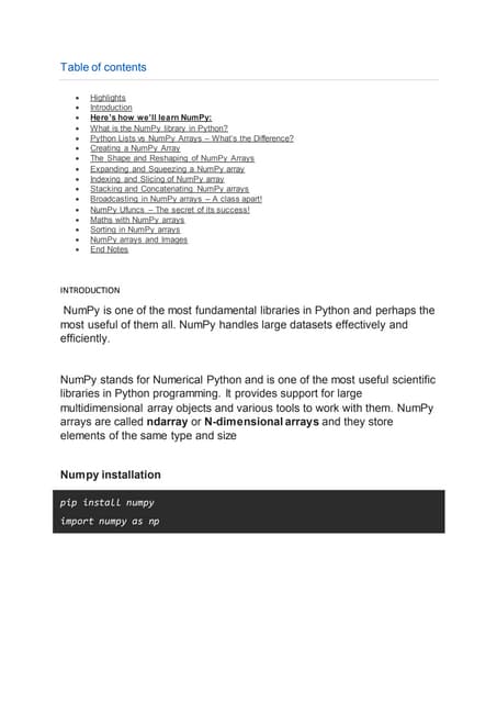 NumPy | PPTX
