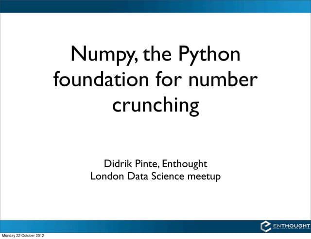 Numpy The Python Foundation For Number Crunching Pdf Programming 3469