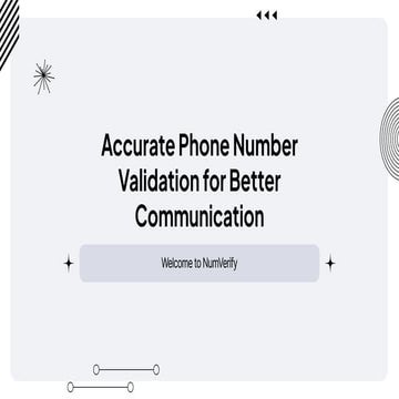 NumVerify: Reliable Validation for Indian Mobile Numbers | PPT