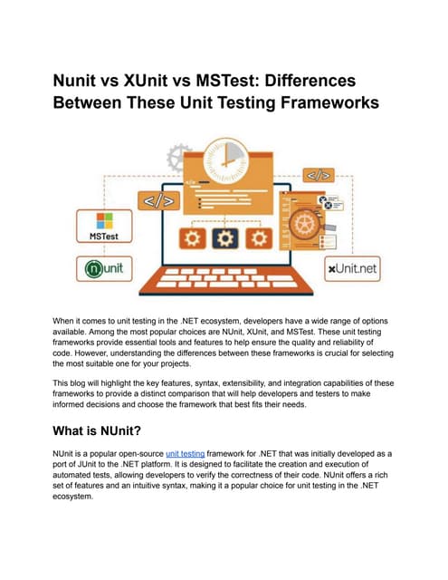 Nunit Vs Xunit Vs Mstest Differences Between These Unit Testing