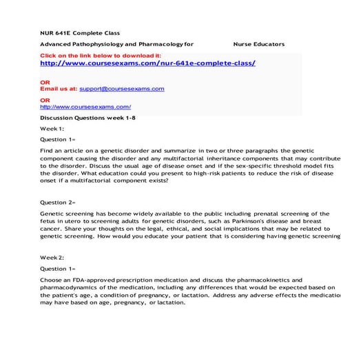 Nur 641 e complete class | DOCX