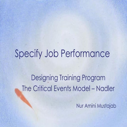 Specify job performance | PDF