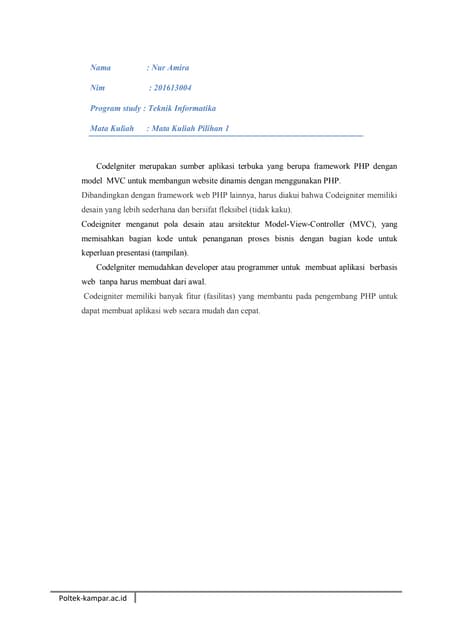 Pemrorgraman Framework 12345678909876543 | PPT