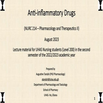 NURC 214 - Drugs used in Inflammation.NURC 214 - Drugs used in ...