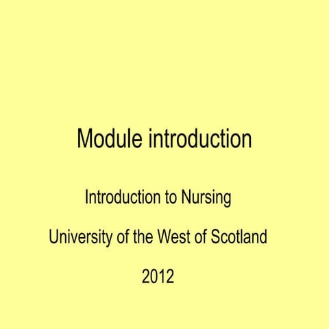 NURS07022 Module Introduction | PPTX