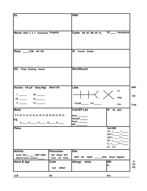Nurse brain sheet_with_shift_hours | PDF
