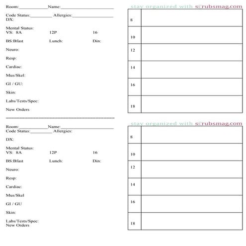 Nurse brain sheet_half_size | PDF