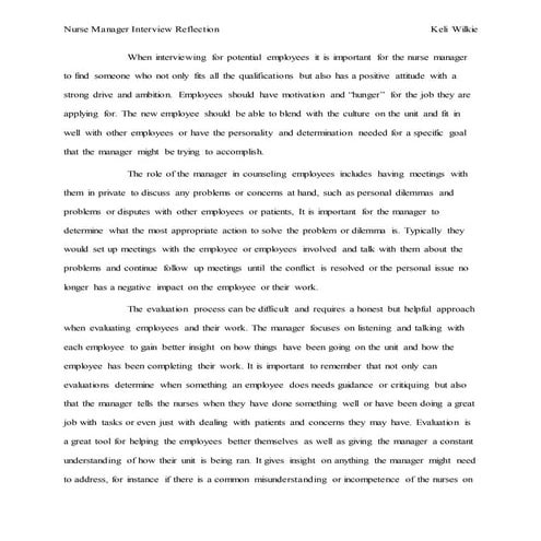 Nurse manager interview | DOCX