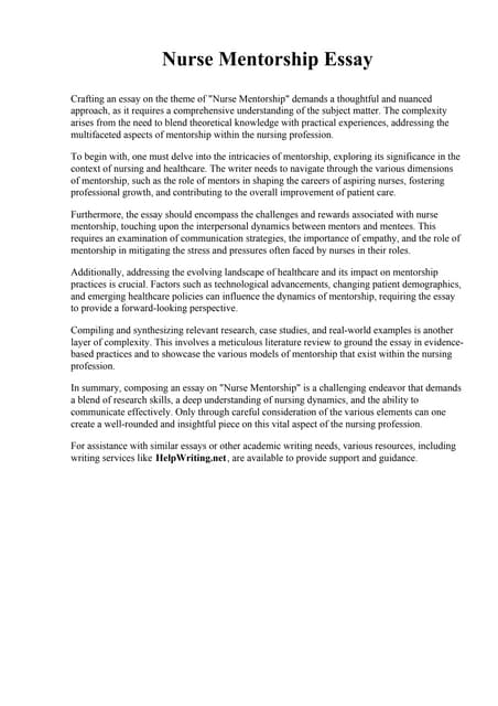 Nursing Essay Writing. Indiana University Southeast | PDF