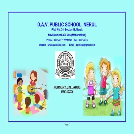NURSERY School Syllabus of Different Subjects | PDF