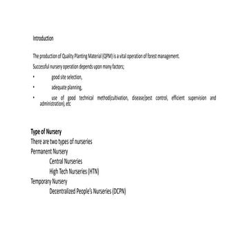 Nursery types, Structure, Components, Planning and Lay out of Nursery | PDF