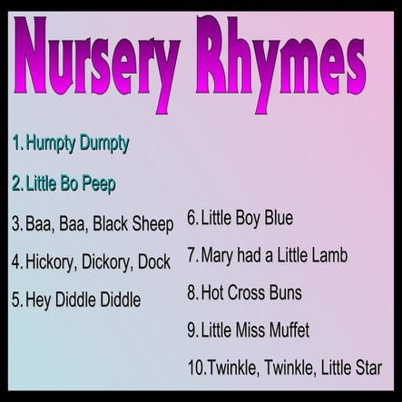Nursery rhymes | PPT