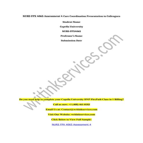 NURS FPX 4005 Assessment 4_writinkservices | DOCX