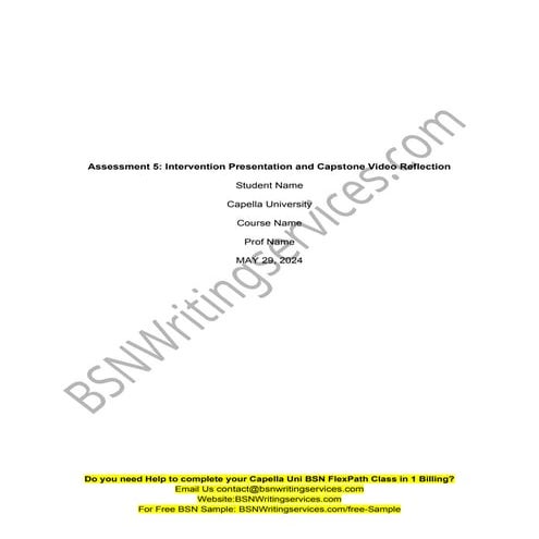 NURS FPX 4900 assessment 5 intervention presentation and capstone video ...