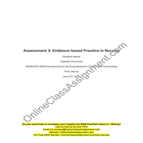 NURS FPX 5005 Assessment 3 Evidence-based Practice in Nursing.pdf