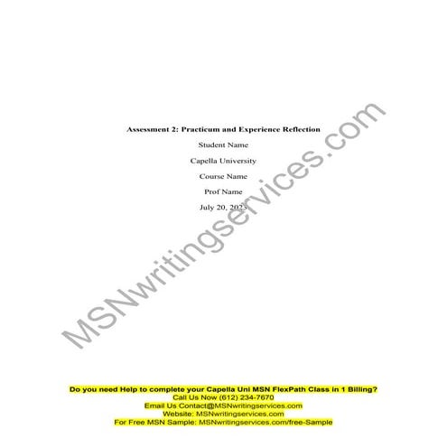 NURS FPX 6025 Assessment 2 Practicum and Experience Reflection .pdf