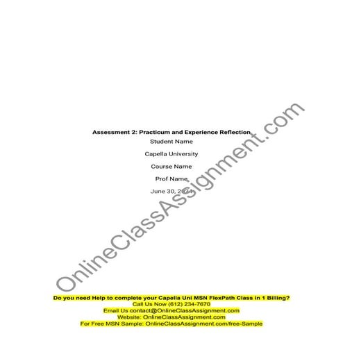 NURS FPX 6025 Assessment 2 Practicum and Experience Reflection.pdf