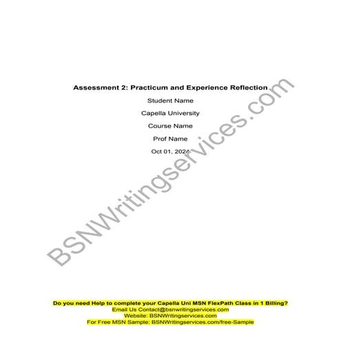 NURS FPX 6025 Assessment 2 Practicum and Experience Reflection .pdf ...