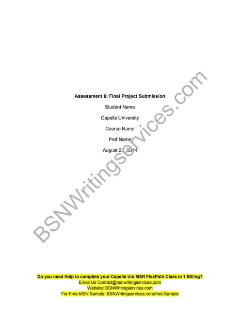NURS FPX 6030 Assessment 5 Evaluation Plan Design.pdf | Healthcare Industry | Industries