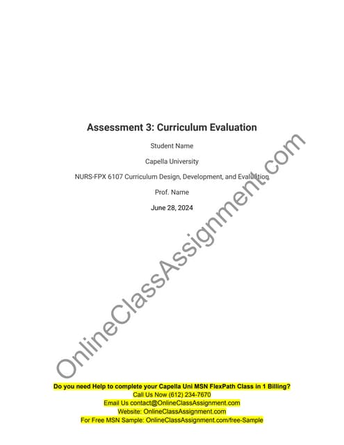 NURS FPX 6416 Assessment 1 Needs Assessment Meeting with Stakeholders.pdf