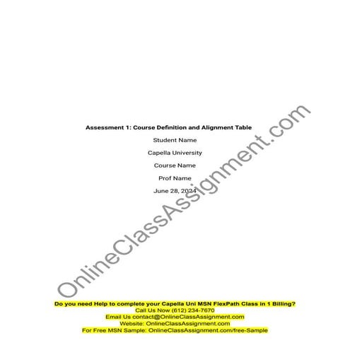 NURS FPX 6111 Assessment 1 Course Definition and Alignment Table.pdf