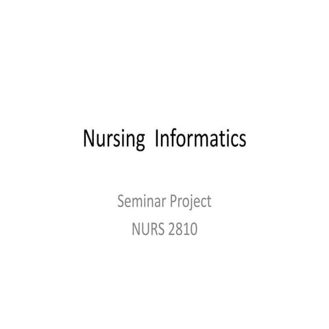 Nursing Informatics | PPT