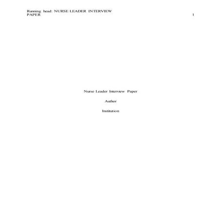 Nursing interview | DOCX