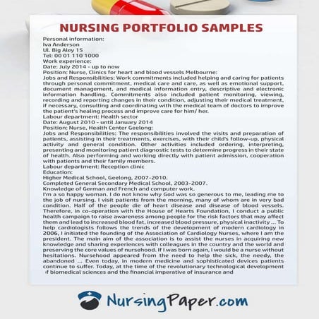 Nursing Portfolio Samples | PDF