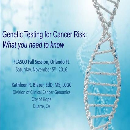 Genetic Testing for Cancer Risk | PDF