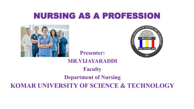 Nursing as a profession | PPTX