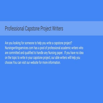 Nursing capstone project writing | PPTX
