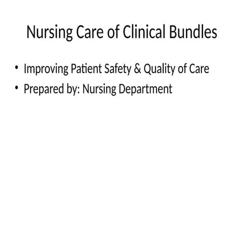 Infection Control Bundles | PPTX