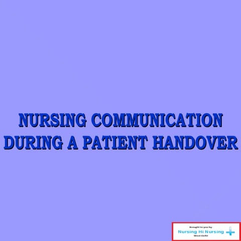Nursing communication | PPT