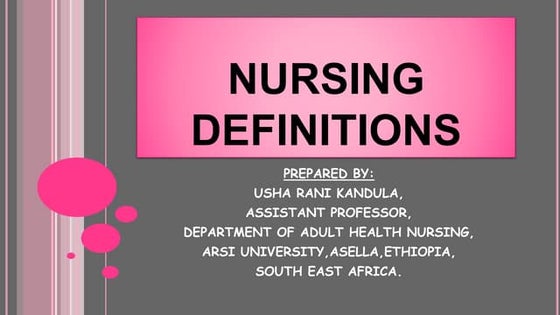 Scope of Nursing - Nursing Foundation (FON) | PPT