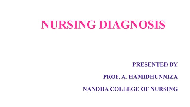 Nursing process, nanda i, nic & noc | PPTX