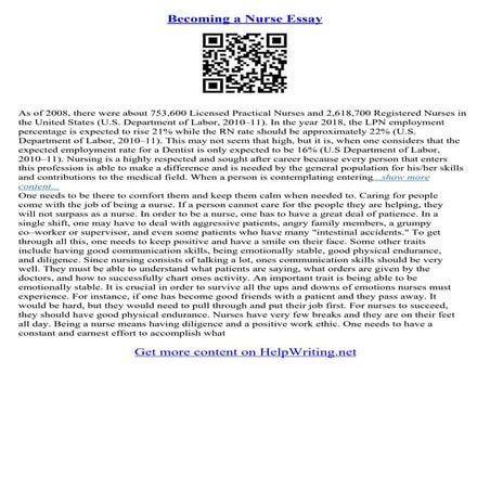 Nursing Essays | PDF