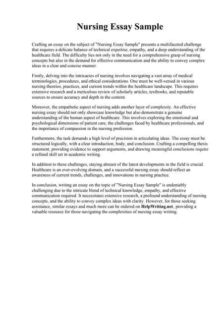 Nursing Essay Writing. Indiana University Southeast | PDF