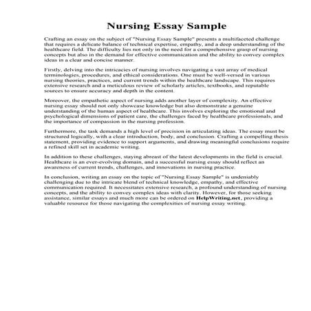Nursing Essay Sample.pdf | Buddhism | Religion & Spirituality