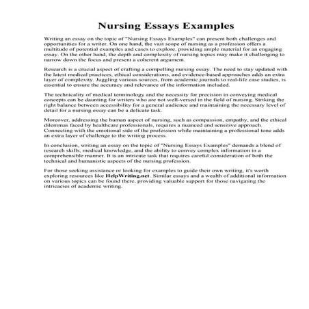 Nursing Admission Essay Examples Sample Practitioner