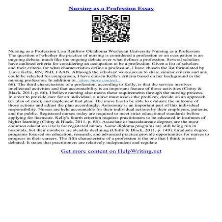 Nursing School Essay Sample | PDF